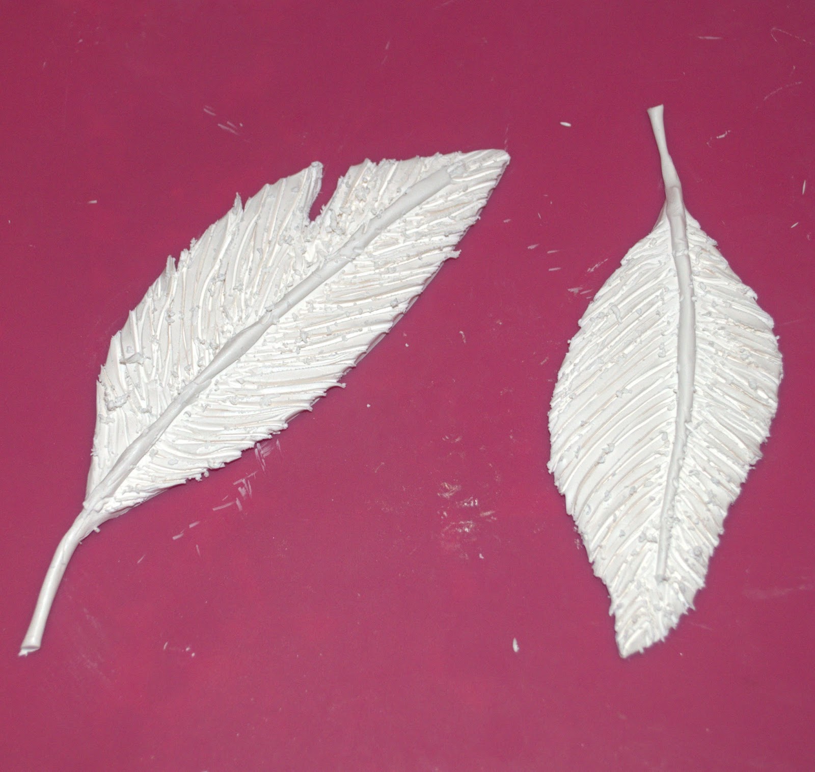 Sculpey clay feather ornament tutorial
