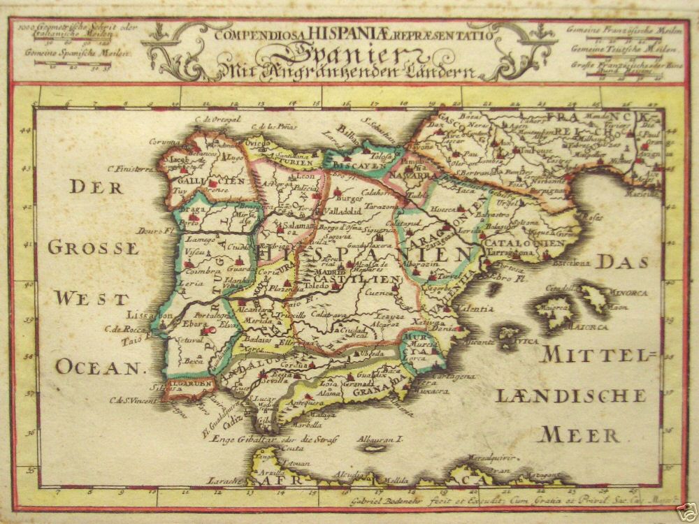 montesdetoledo: Mapa de España. 1710.
