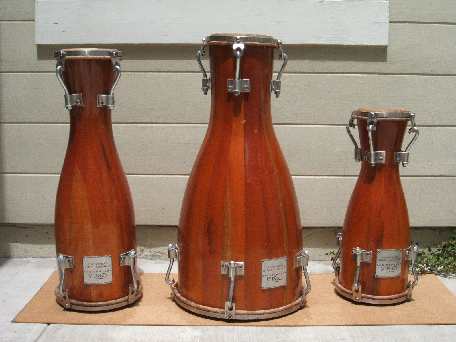 Percussion instrument: My new Isla bata drums in MAHOGANY!