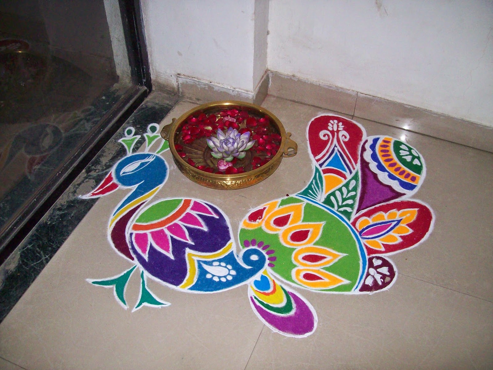 Art and Colours In Life: Peacock Rangoli