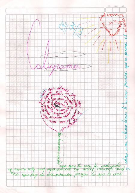 La poesia de la cosas: Caligrama rosa poetica