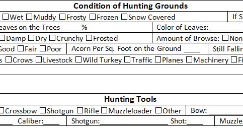 Daily Hunt Log - Free Download