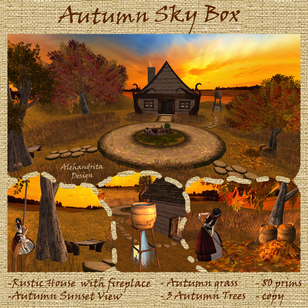 Gorean Designers of Second Life: Autumn Sky box at Half Price just today!