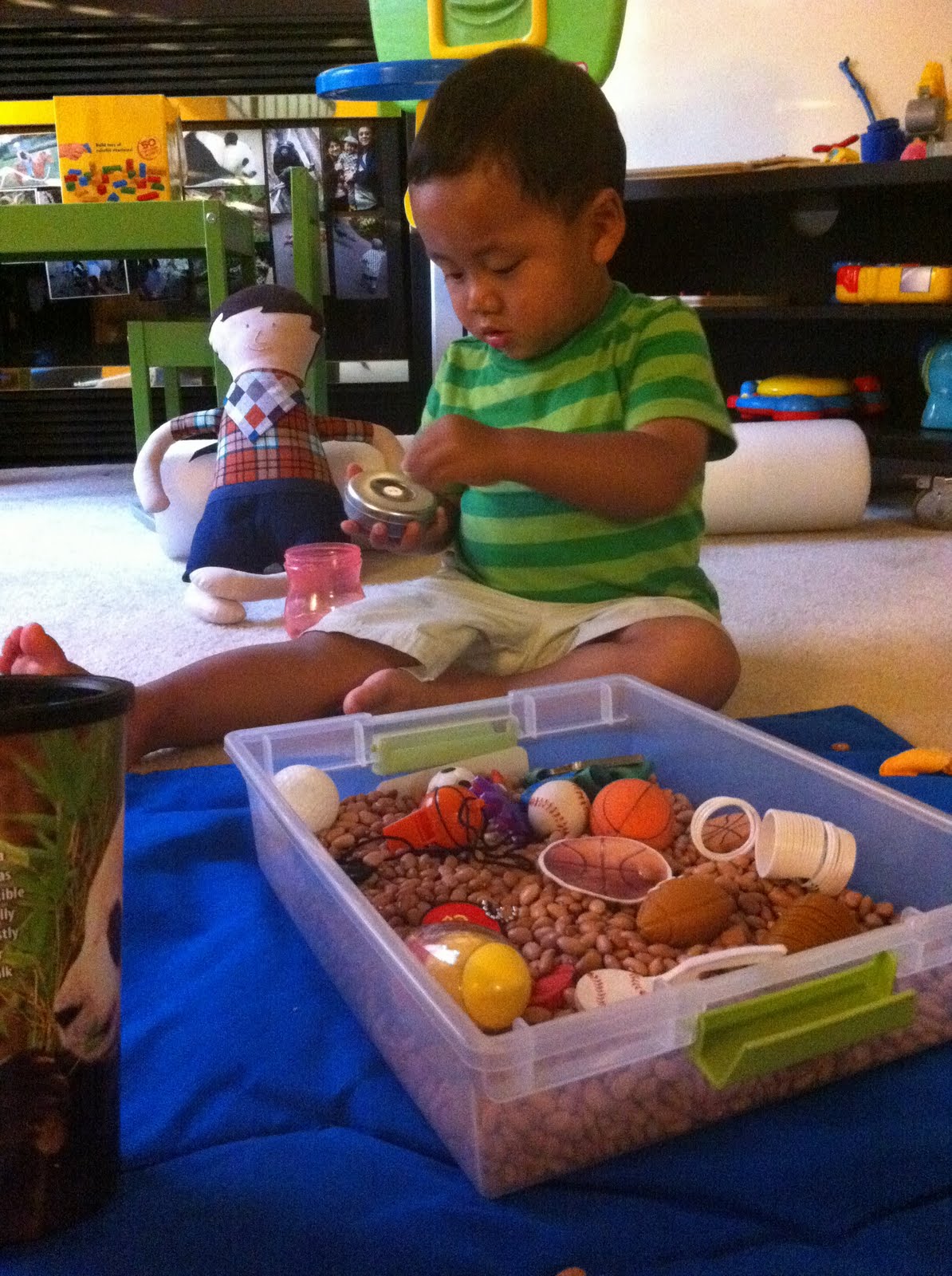 dibble dabble...: Sensory Bins - Sports & Bugs