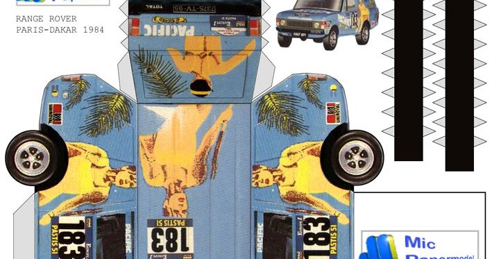 SP. Papel Modelismo: PaperCraft - Range Rover Paris Dakar (1984)