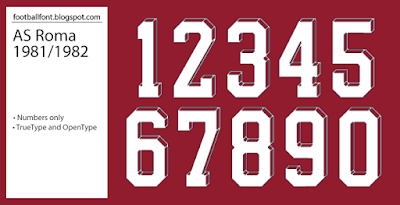 Football Fonts: AS Roma 1981/1982 Jersey Font