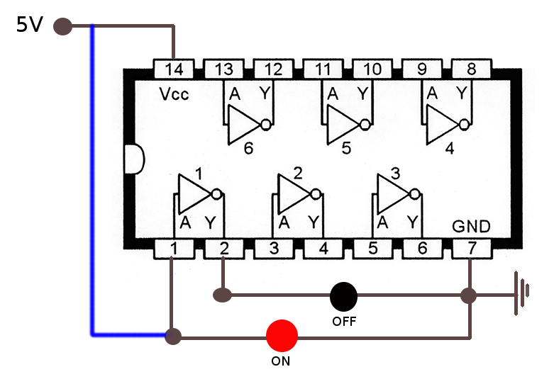 Inverter Circuit with an 74HC04 Chip