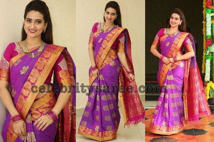 Manjusha Pink Silk Saree - Saree Blouse Patterns