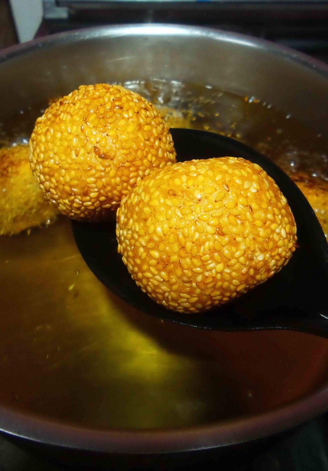 Buchi With Ube halaya Filling.