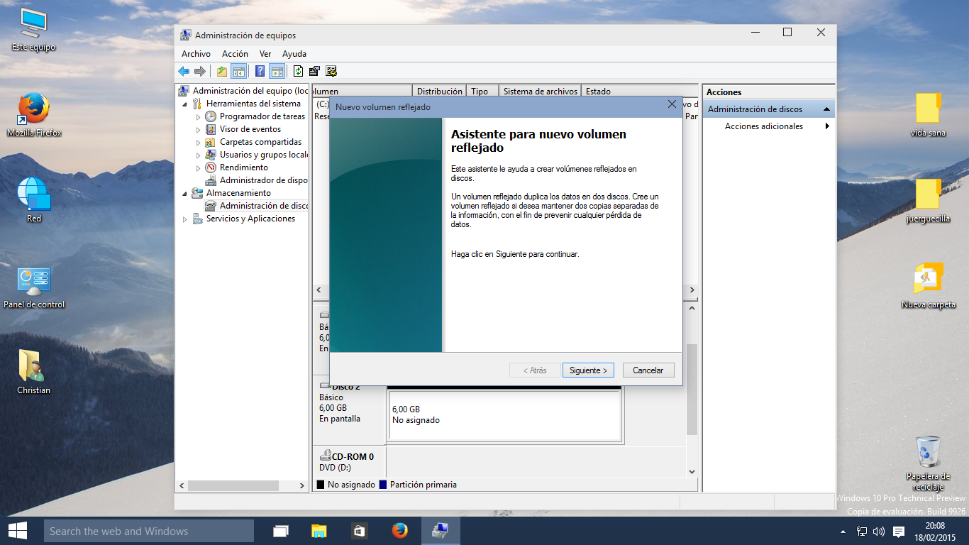 El rincón de Pepe: Creacion de un RAID 1 en windows 10