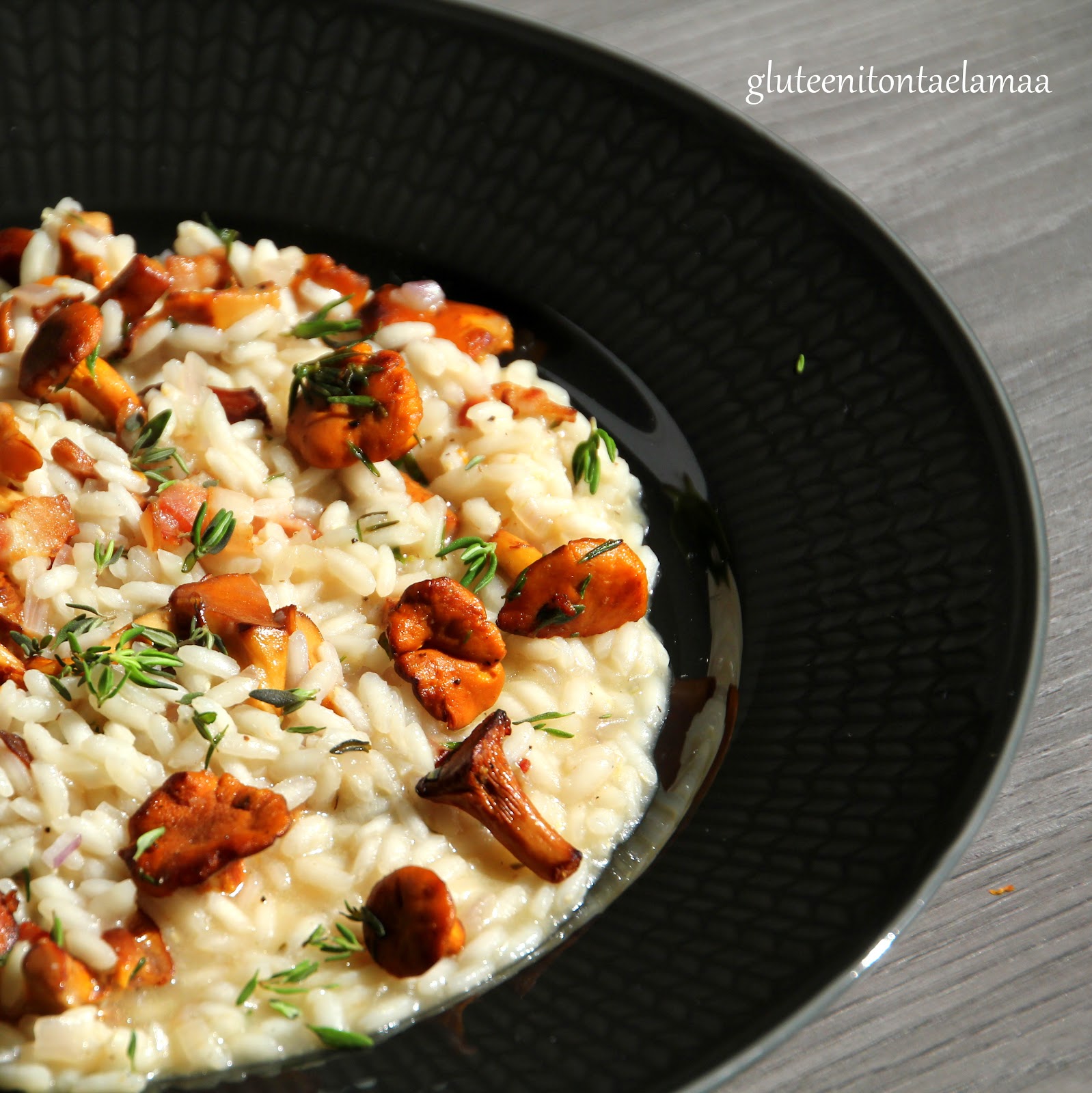 Gluteenitonta elämää: Kantarelli-pekonirisotto