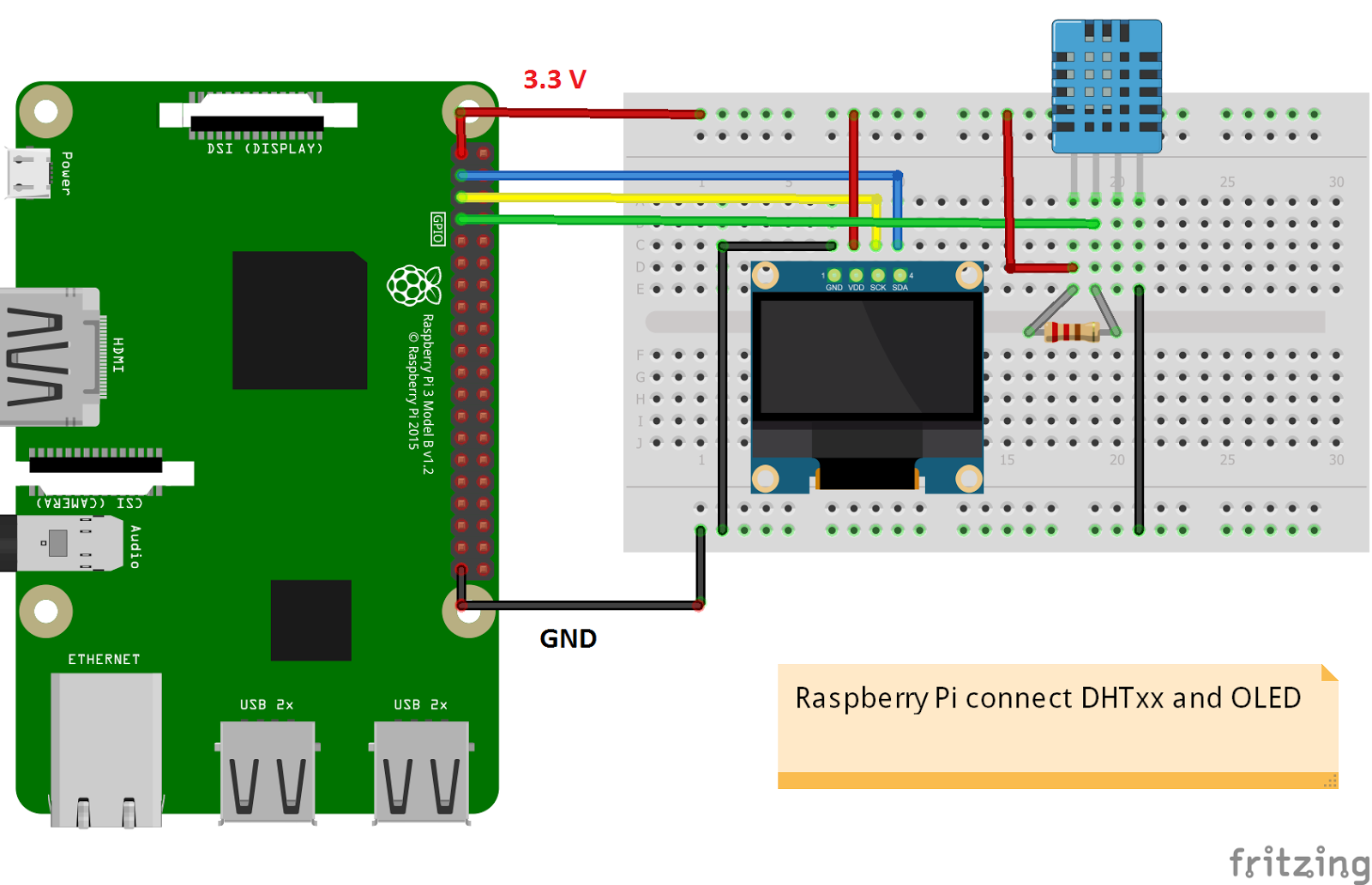 Raspberry Pi Projects Raspberry Pi Dht Sensor And Oled In Python Code