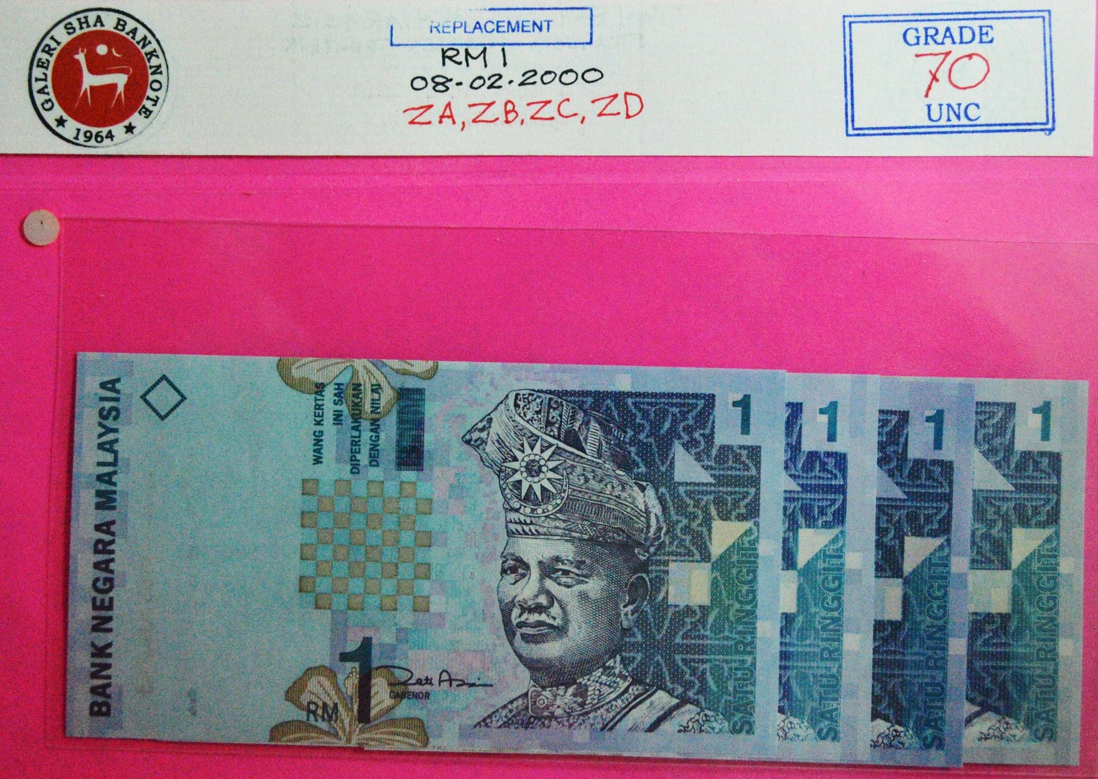 Galeri Sha Banknote: WANG KERTAS RM1 ZETI AZIZ PREFIX ZA HINGGA ZW