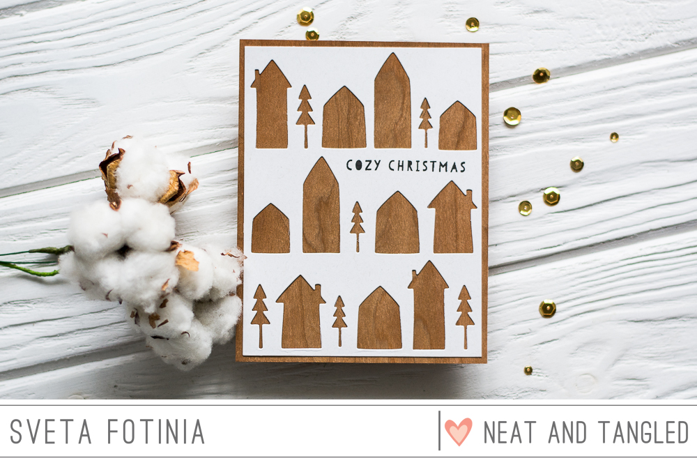 Warm Winter Scene negative die cutting with Sveta - Neat and Tangled