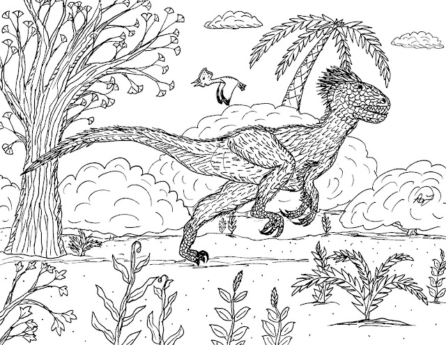 Robin's Great Coloring Pages: Deinonychus and Bennettazhia