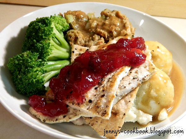 Turkey Dinner - Turkey, Stuffing, Mashed Potatoes and Gravy