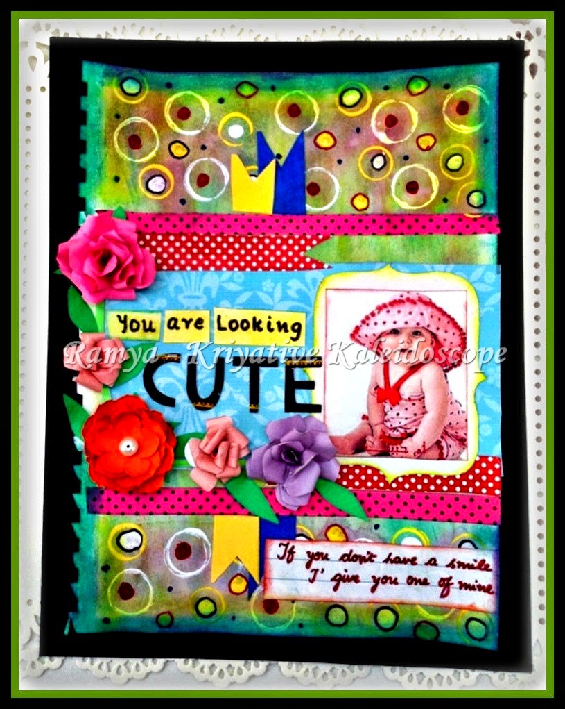 CUTE SCRAPBOOK LAYOUT - KRIYA-TIVE KALEIDOSCOPE