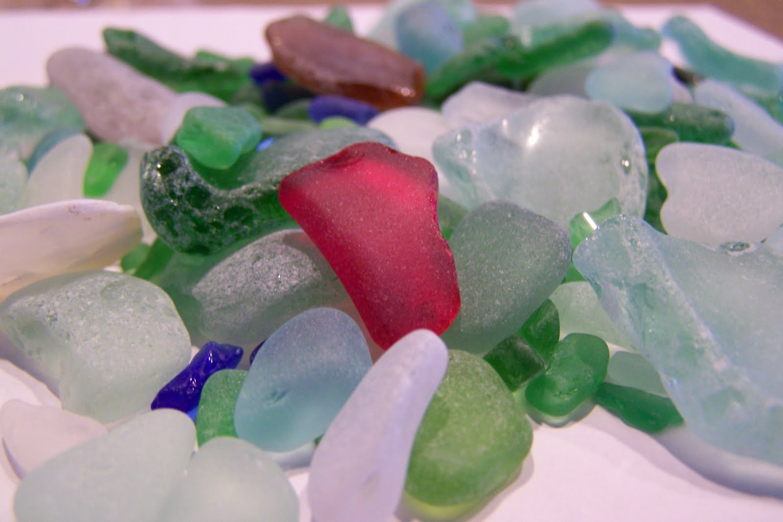 I Heart Macro Red Beach Glass | Maiden Jane