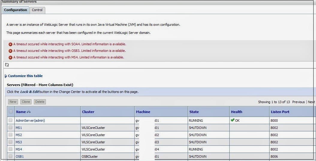 A Timeout Occurred While Interacting With Sever Limited Information Is Available Weblogic