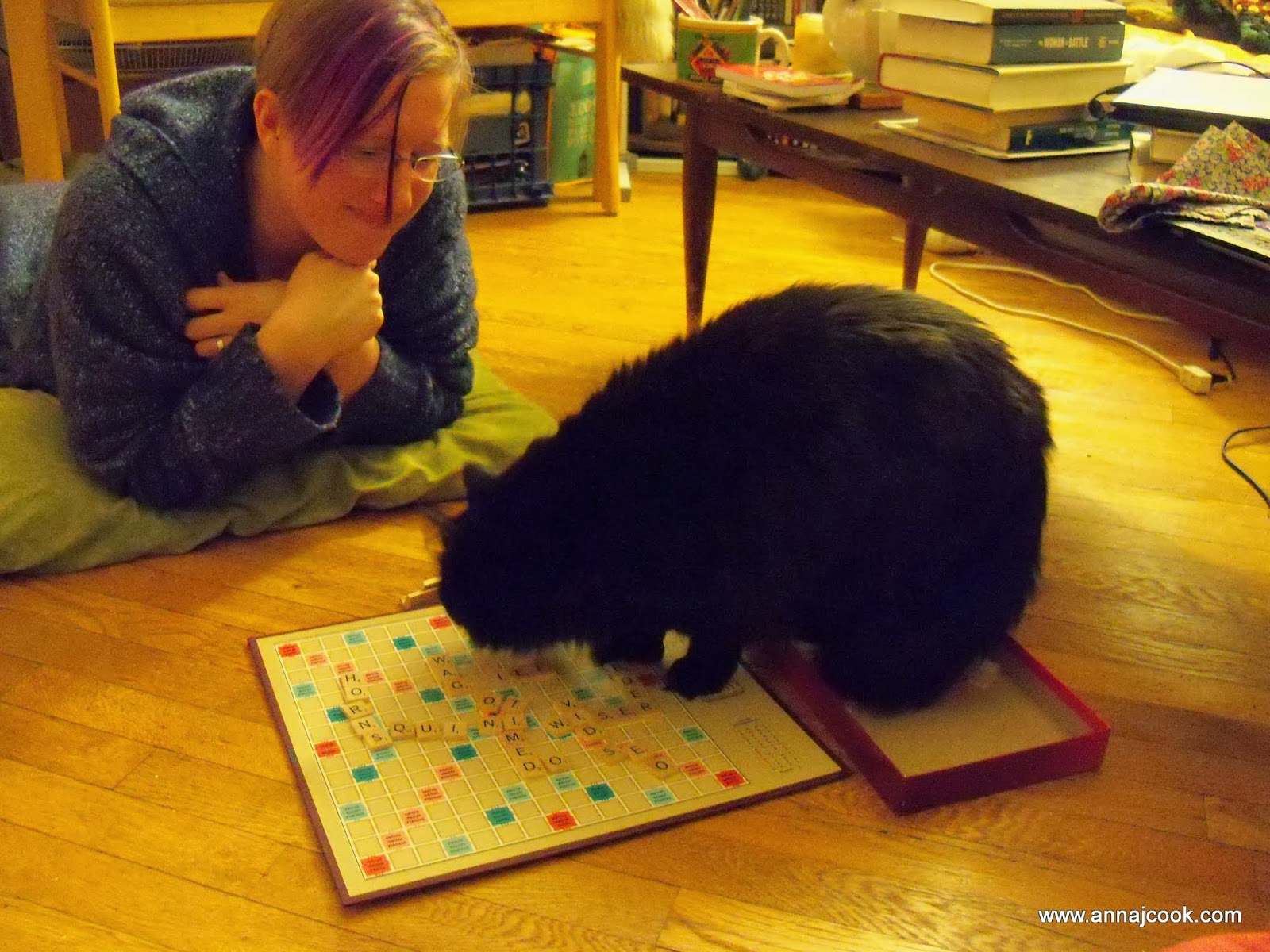 the feminist librarian: scrabble with cats, take two [photo post]