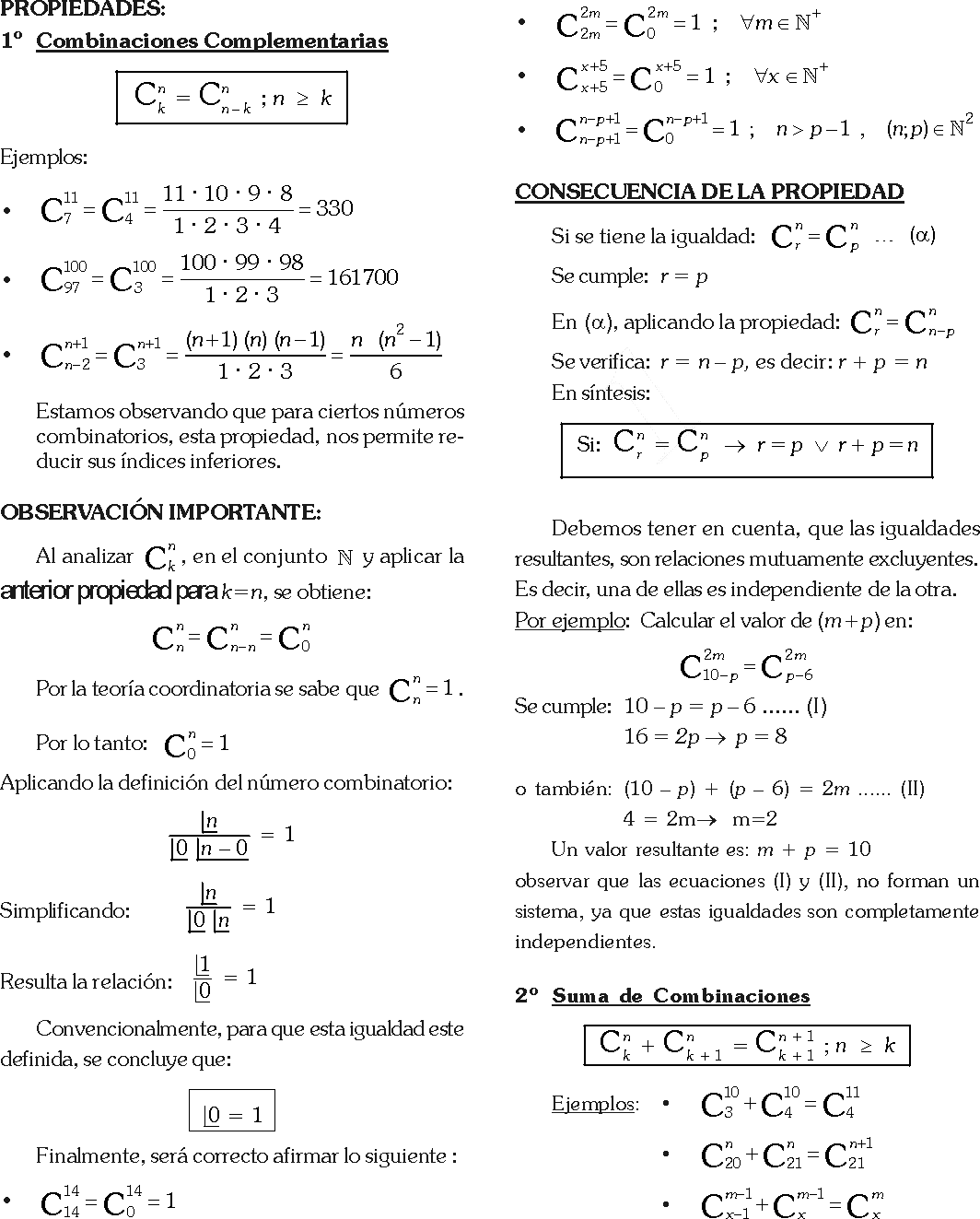 FACTORIAL Y COMBINATORIO COEFICIENTE BINOMIAL EJERCICIOS RESUELTOS PDF