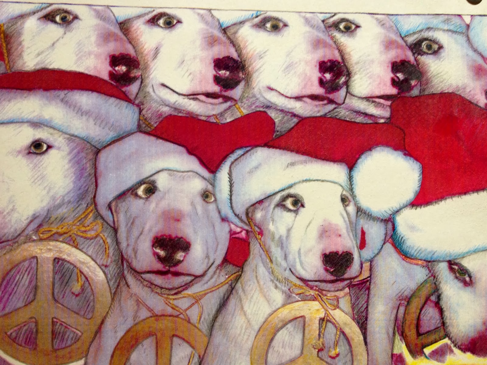 Calypso's Mini Bull Arts: Christmas Peace Bull Terrier