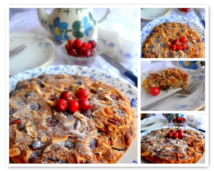 Eggless Stone fruit Tea Cake - A Homemaker's Diary