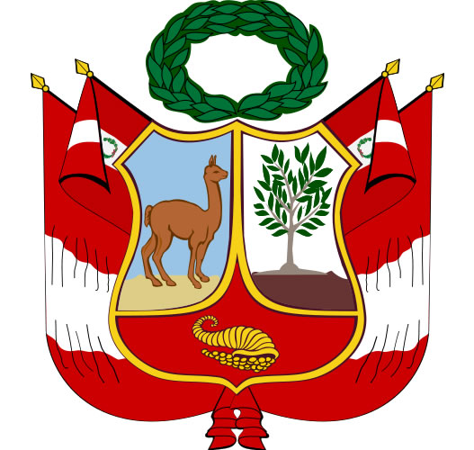 Escudo y Bandera de Perú para Colorear e Imprimir.