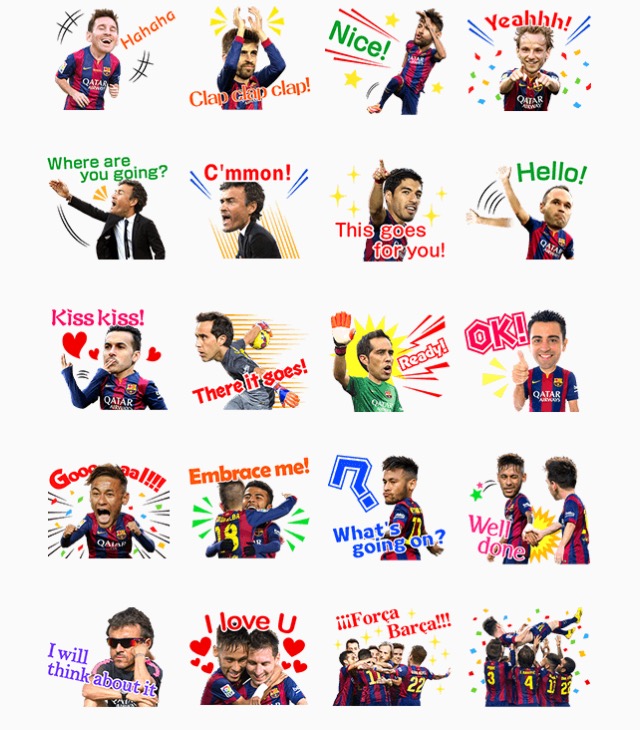 LINE Stickers Community: Free-FC Barcelona – 3D Official Stickers.