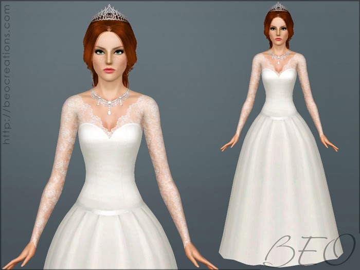 My Sims 3 Blog: Wedding Dress 25 - Two Versions by BEO