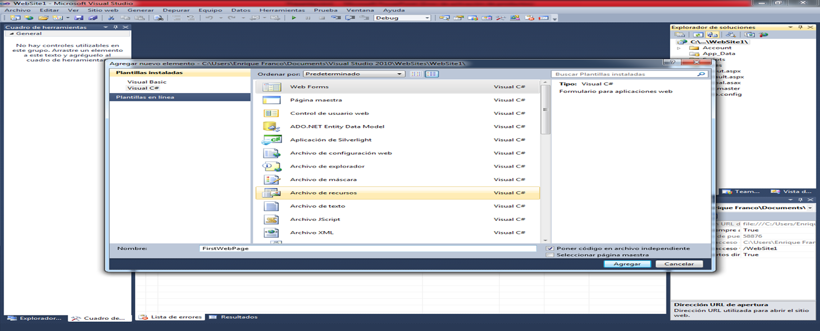 INTRODUCCIÓN A WEB CON VISUAL STUDIO ~ Programando En Visual Studio Con ...