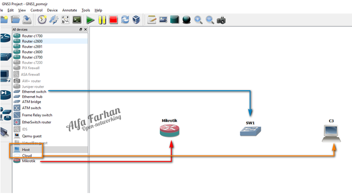 Belajar GNS3 4 : Remote Mikrotik Di GNS3 Menggunakan Winbox ~ Open ...