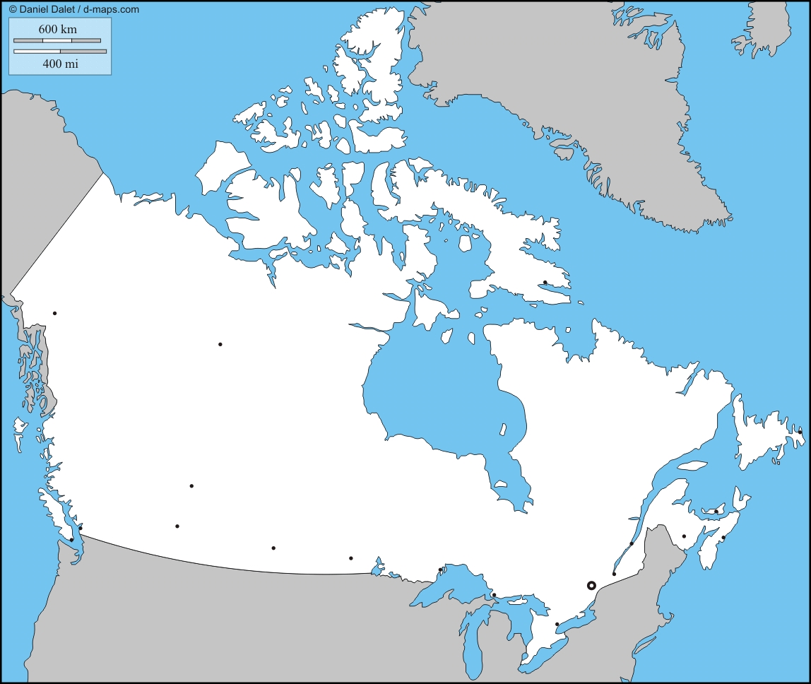 Mapa para imprimir de canada