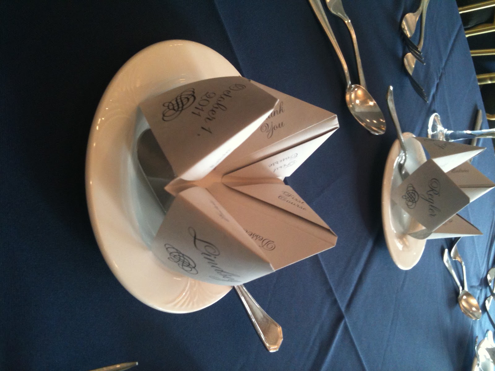 Lilies n Lace: Origami Menu Cards