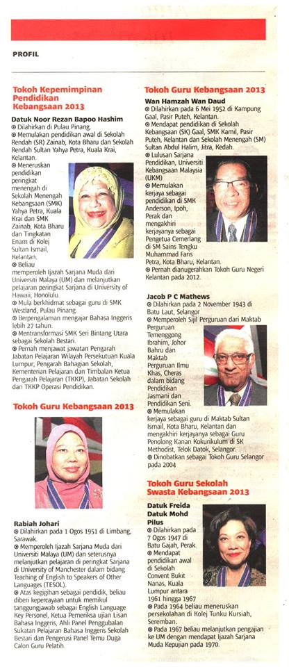 Profil Tokoh Hari Guru Kebangsaan Ke-42 ~ ...Perkongsian Halatuju ...