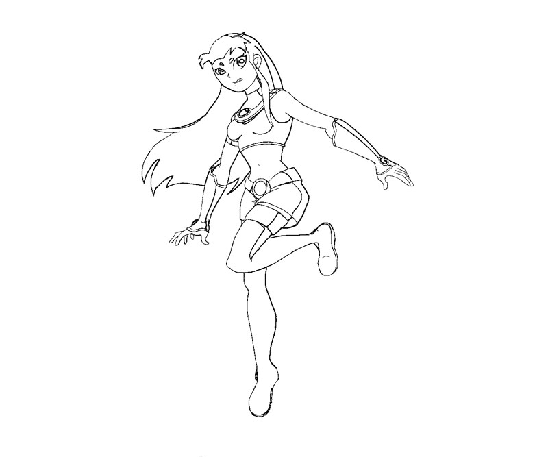 Starfire From Teen Titans Go Coloring Pages Sketch Coloring Page