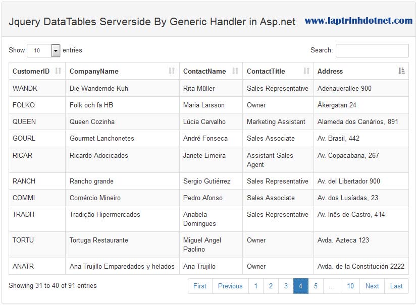 Jquery DataTables Serverside By Generic Handler in Asp.net - lập trình ...