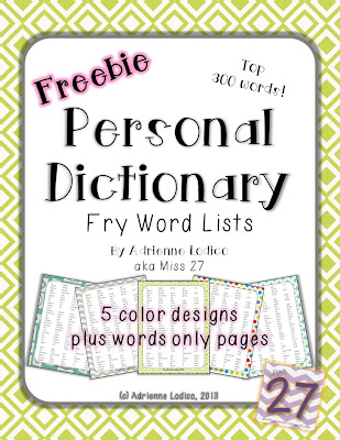 What Happens in 27...: Updated Personal Dictionaries FREEBIE and a Coupon