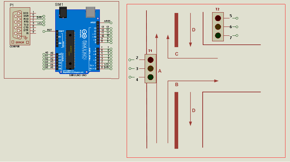 Arduino 2 Way Traffic Light
