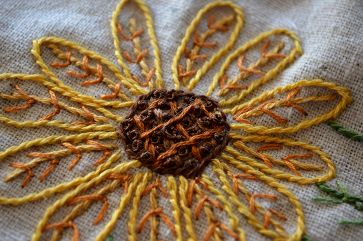 Art Threads Sunflower Embroidery art-threads-sunflower-embroidery