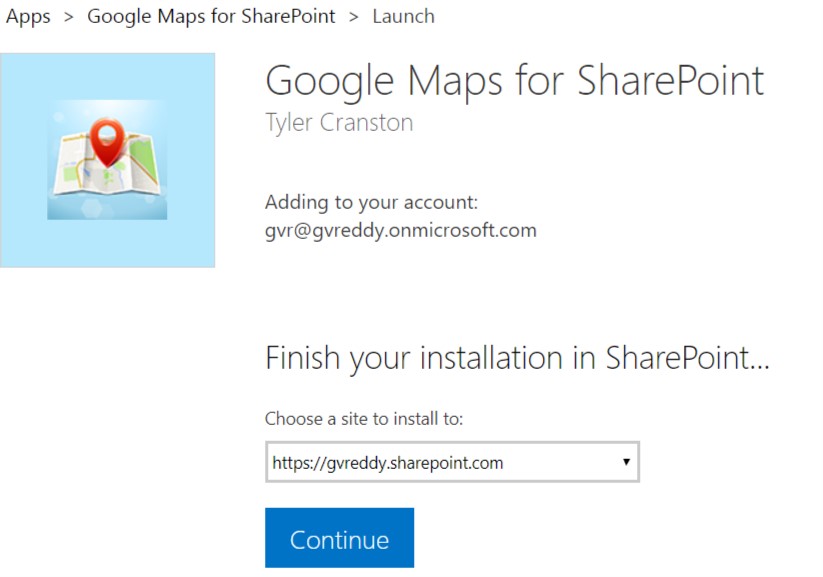 It takes you to the Site's StoreFront page, click on ADD IT