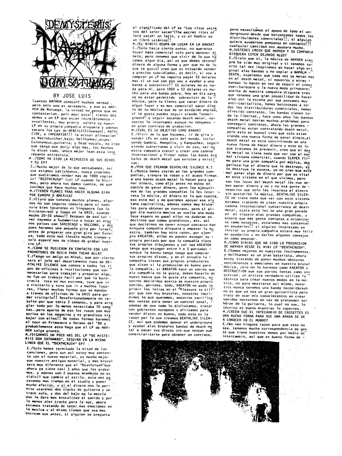 Morbid, Mayhem and more...: Interviews/letters