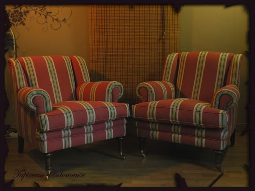 Servicio de Tapicería.: Butacas clásicas en Rayas