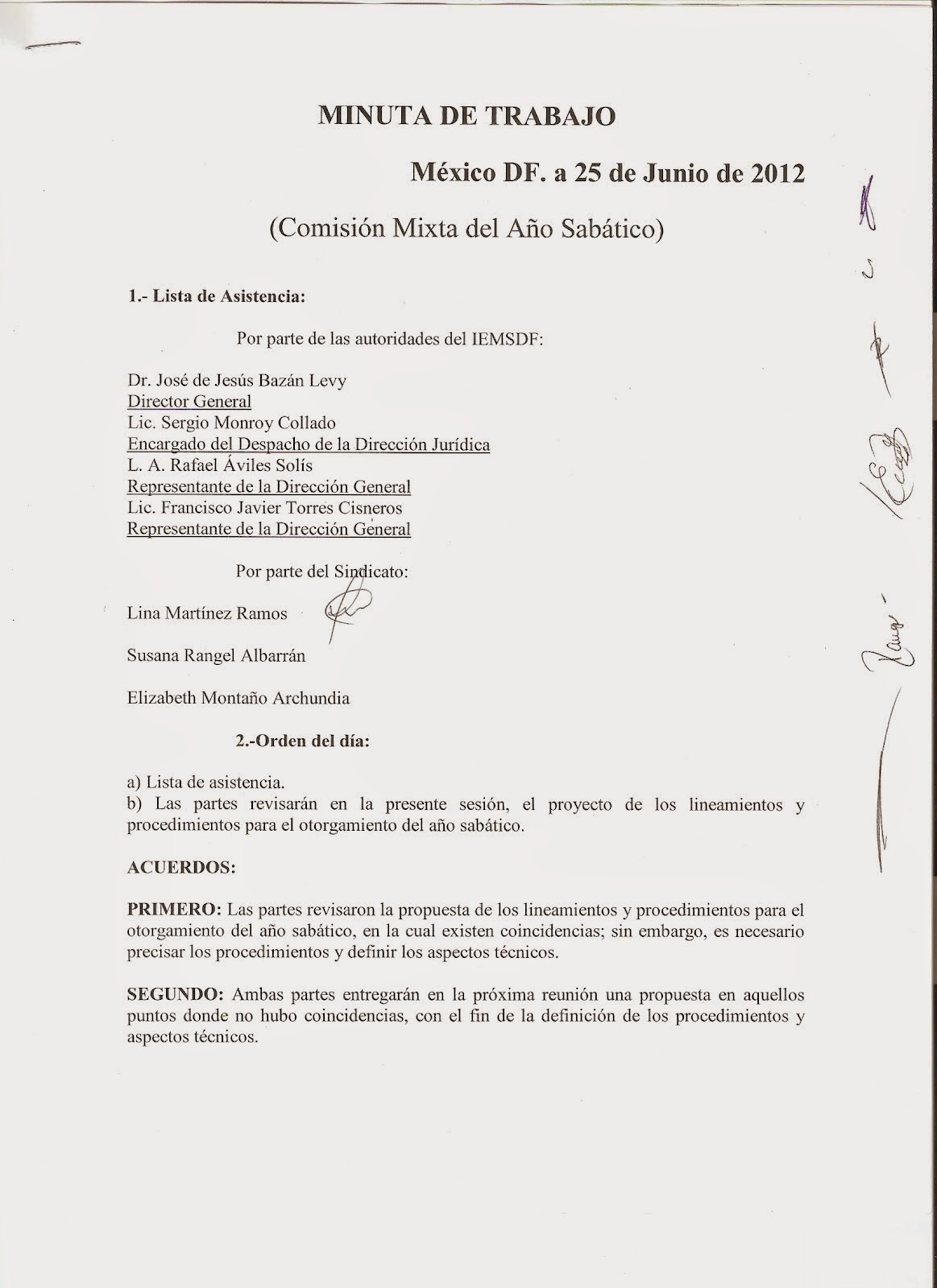ELABORAR DOCUMENTOS DE OFICINA: Minuta