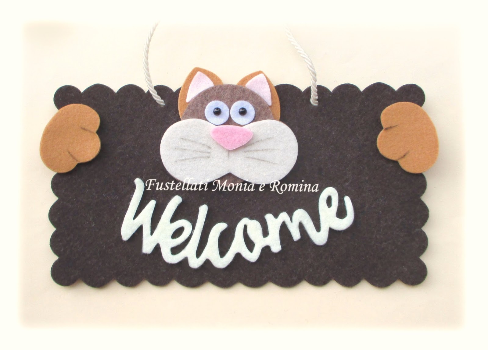 cartello-gatto-casa-fuoriporta-appendere-porta-muro-feltro-fustellati ...