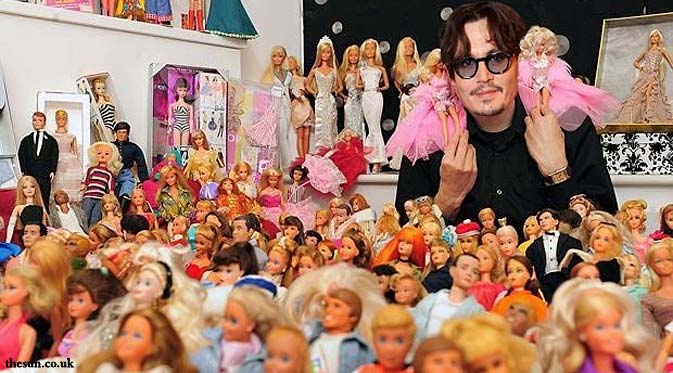 Surprise Johnny Depp Playing And Collecting Barbies Portalbagus