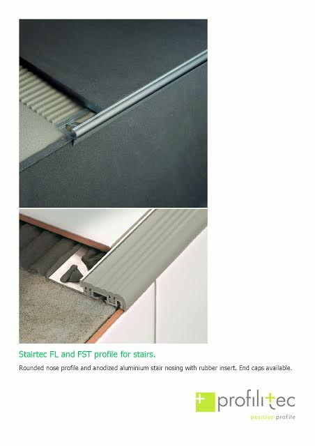 Profilitec Anodized Extruded Aluminium Trims for Tile, Granite & Marble