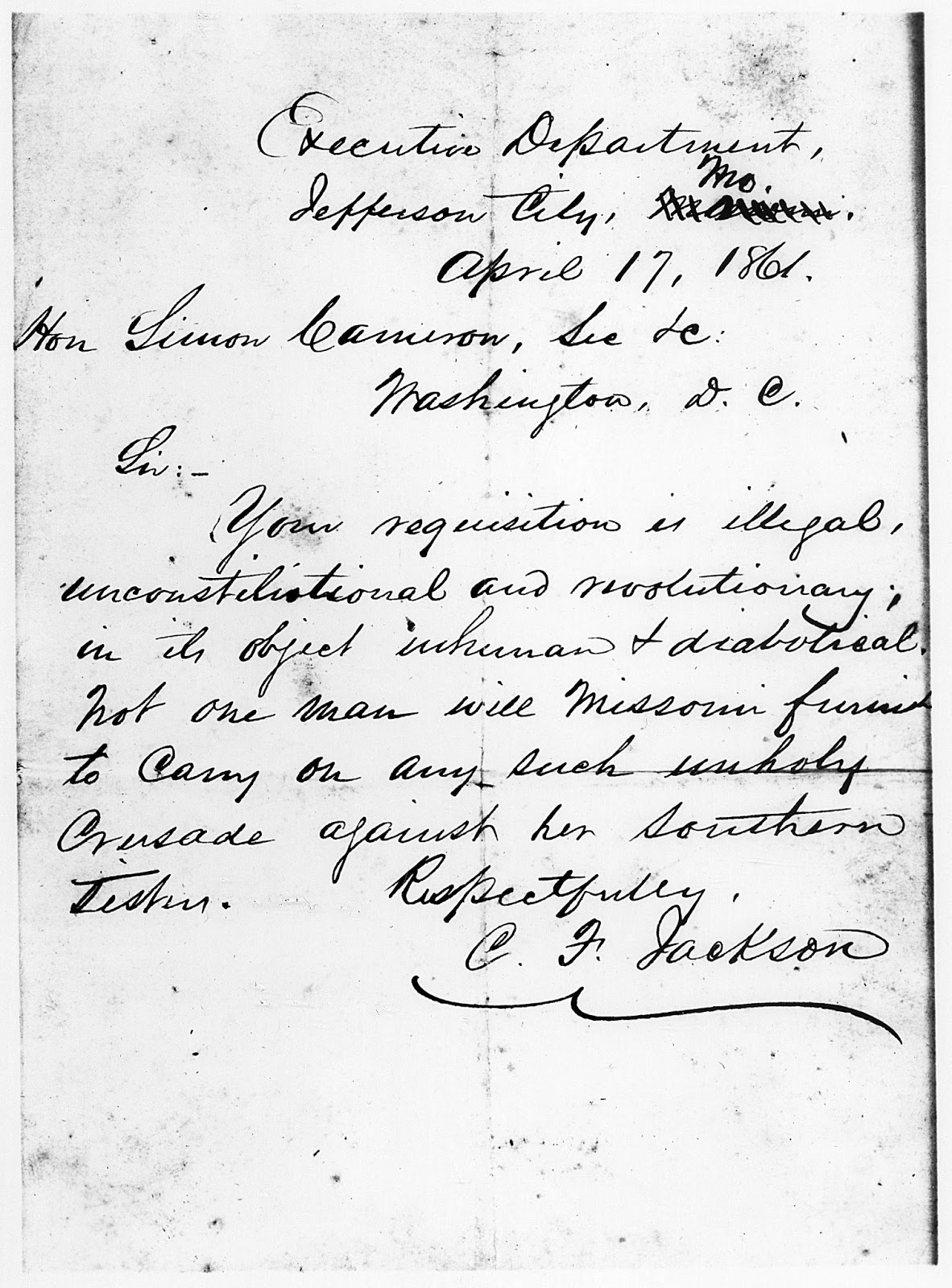 The Civil War of the United States: Clairborne Fox Jackson, born April ...
