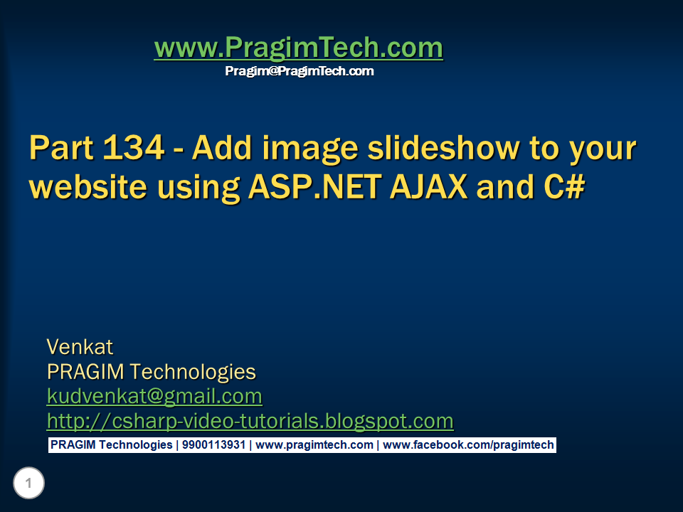 Sql server, .net and c# video tutorial: Part 134 - Add image slideshow to your website using ASP ...