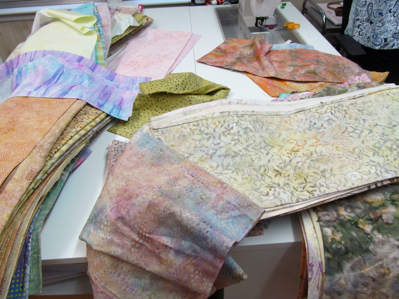 Exuberant Color : Sorting fabrics........